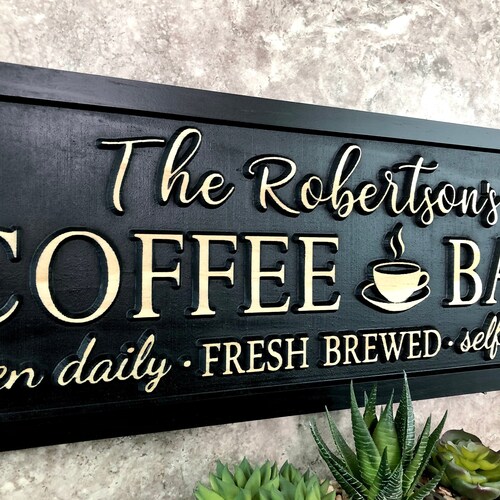 Personalized Coffee Bar Sign Custom Coffee Name Sign Home | Etsy