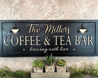 Coffee and Tea Bar Sign - Etsy