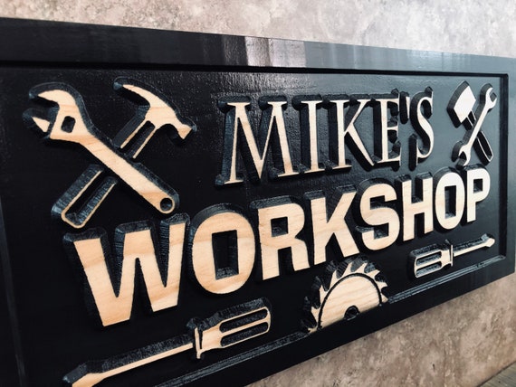 Personalized Workshop Sign Home & Living Wall Hangings Home Décor etna ...