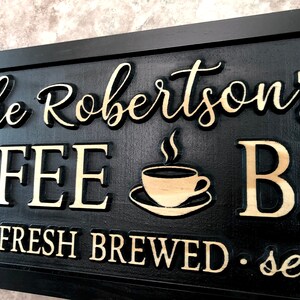 Personalized Coffee Bar Sign Custom Coffee Name Sign Home Kitchen Decor ...