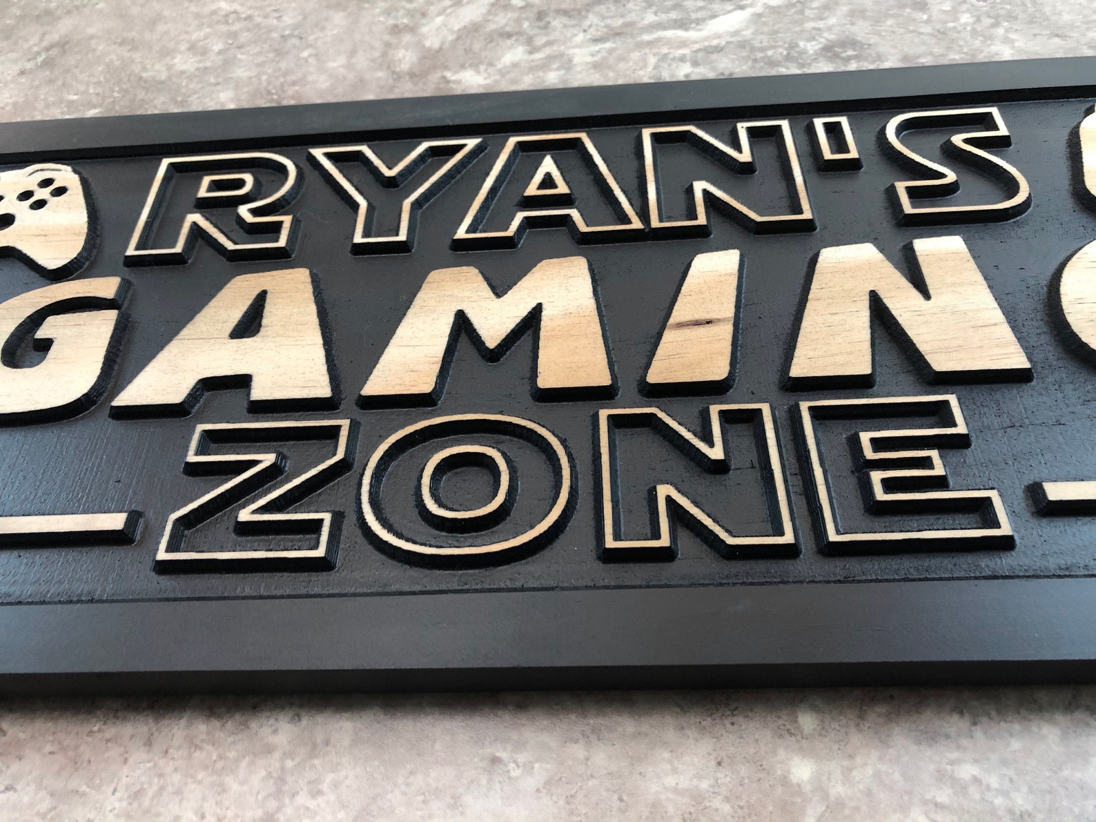 Personalized Gaming Room Sign, Custom Carved Wood Game Room Decor - Etsy