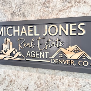 Custom Real Estate Office Sign Realtor Agent Sign Realtor - Etsy