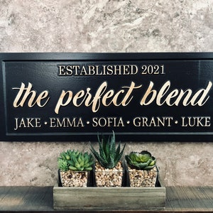 The Perfect Blend Sign Personalized Blended Family Name Sign - Etsy