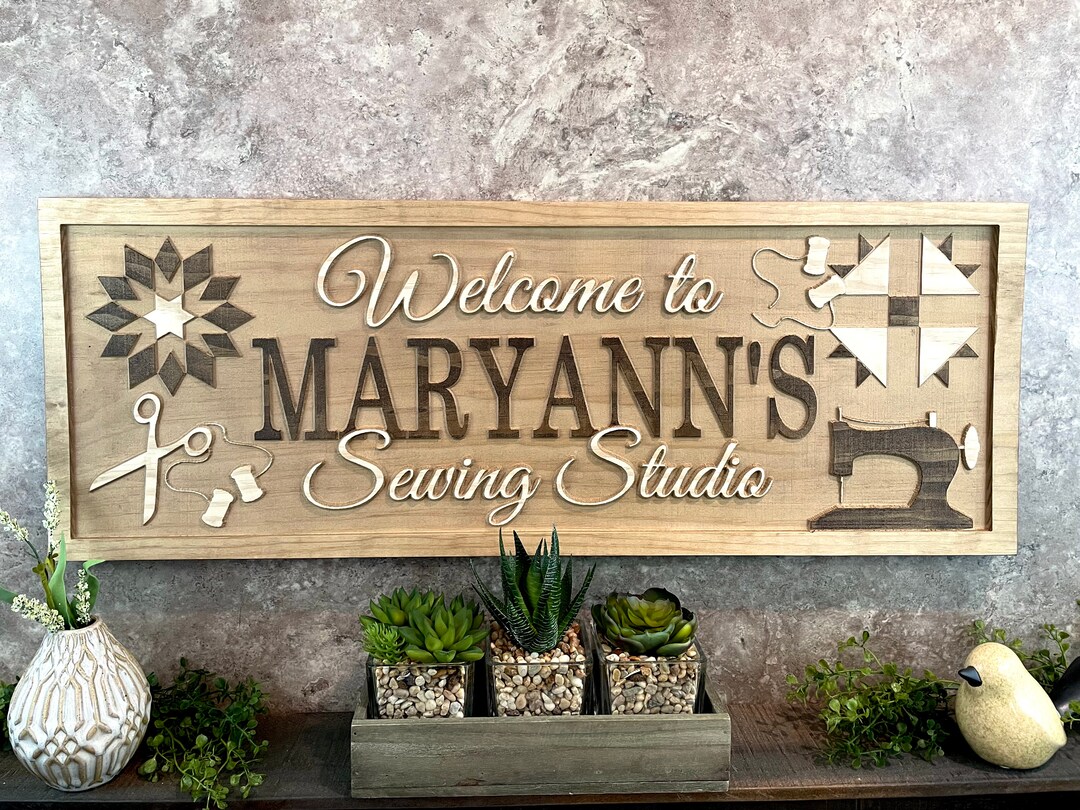 Custom Sewing Room Sign Personalized Sewing and Quilting Signs Wood ...