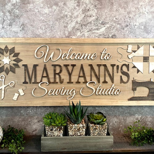 Custom Sewing Room Sign Personalized Sewing and Quilting Signs - Etsy