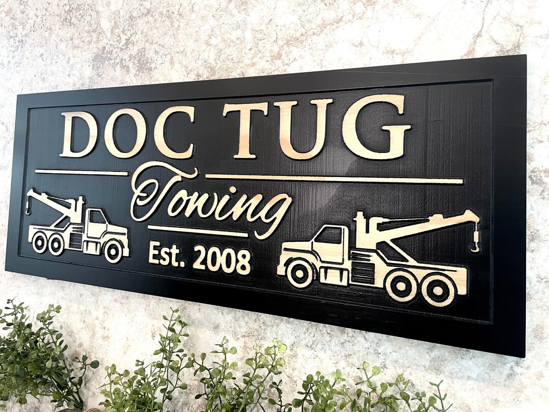 Personalized Towing Sign Tow and Rescue Sign Tow Truck Driver - Etsy