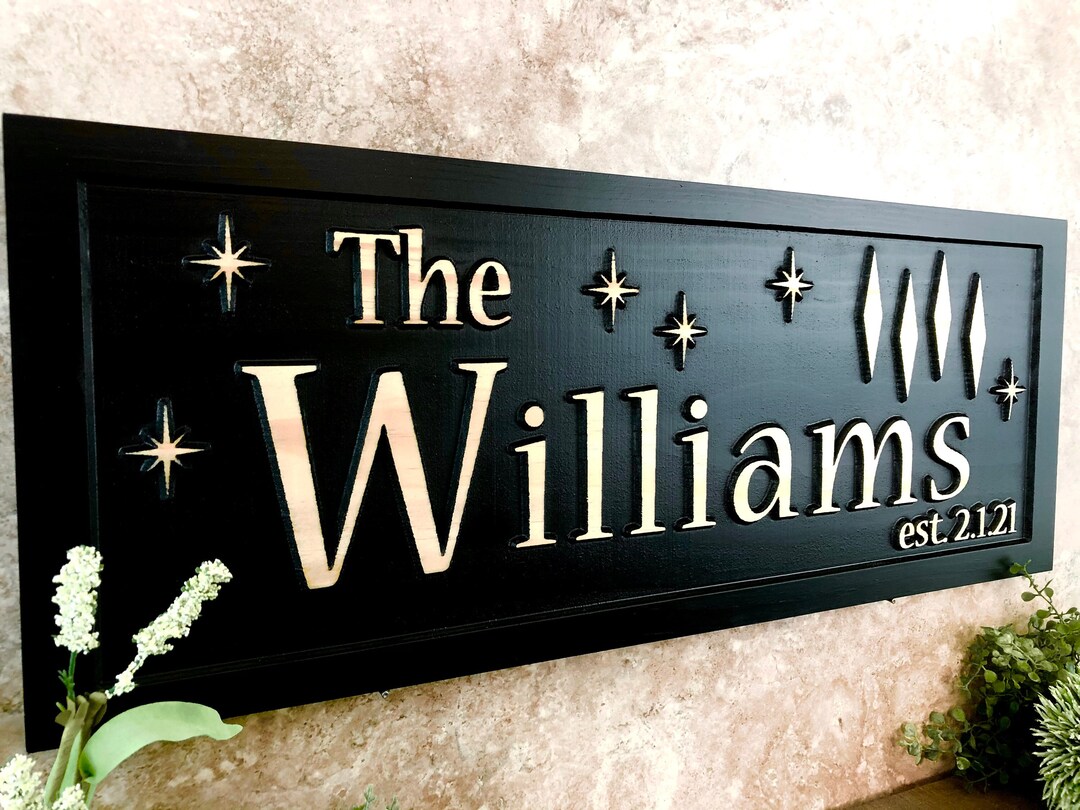 Personalized Mid Century Name Sign Custom Family Name Signs Modern Wall ...