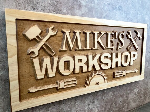 Personalized Workshop Sign Home & Living Wall Hangings Home Décor etna ...