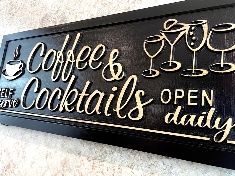 Coffee & Cocktails Sign Custom Coffee Bar Sign Kitchen Decor - Etsy