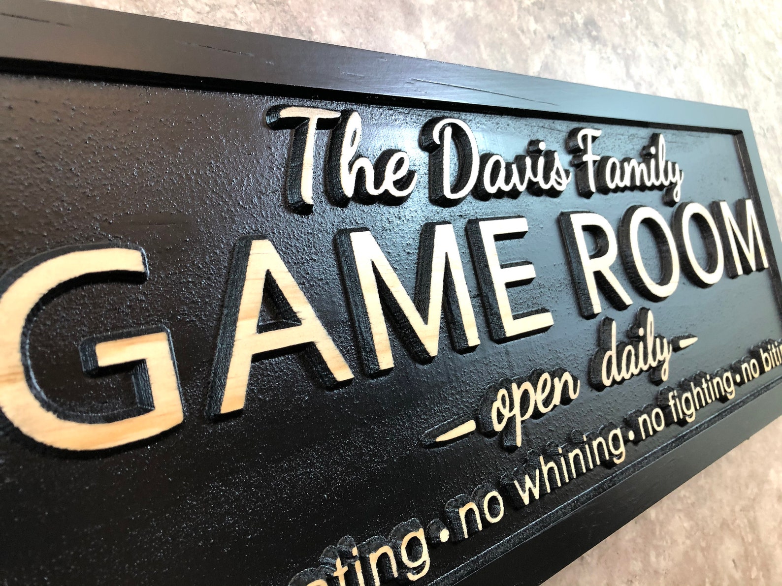 Personalized Game Room Sign Custom Family Game Room Sign Last - Etsy