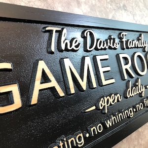 Personalized Game Room Sign Custom Family Game Room Sign Last Name Sign ...