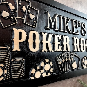 Personalized Poker Room Sign Custom Poker Game Room Name Sign for Man ...
