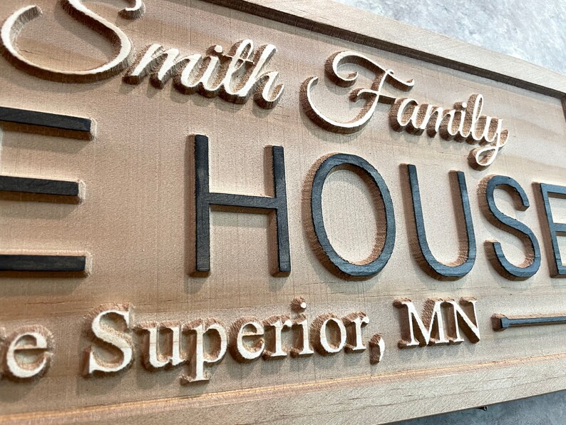 Custom Carved Wood Lake House Sign, Personalized Cabin Decor - Etsy