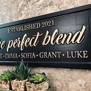 The Perfect Blend Sign Personalized Blended Family Name Sign - Etsy