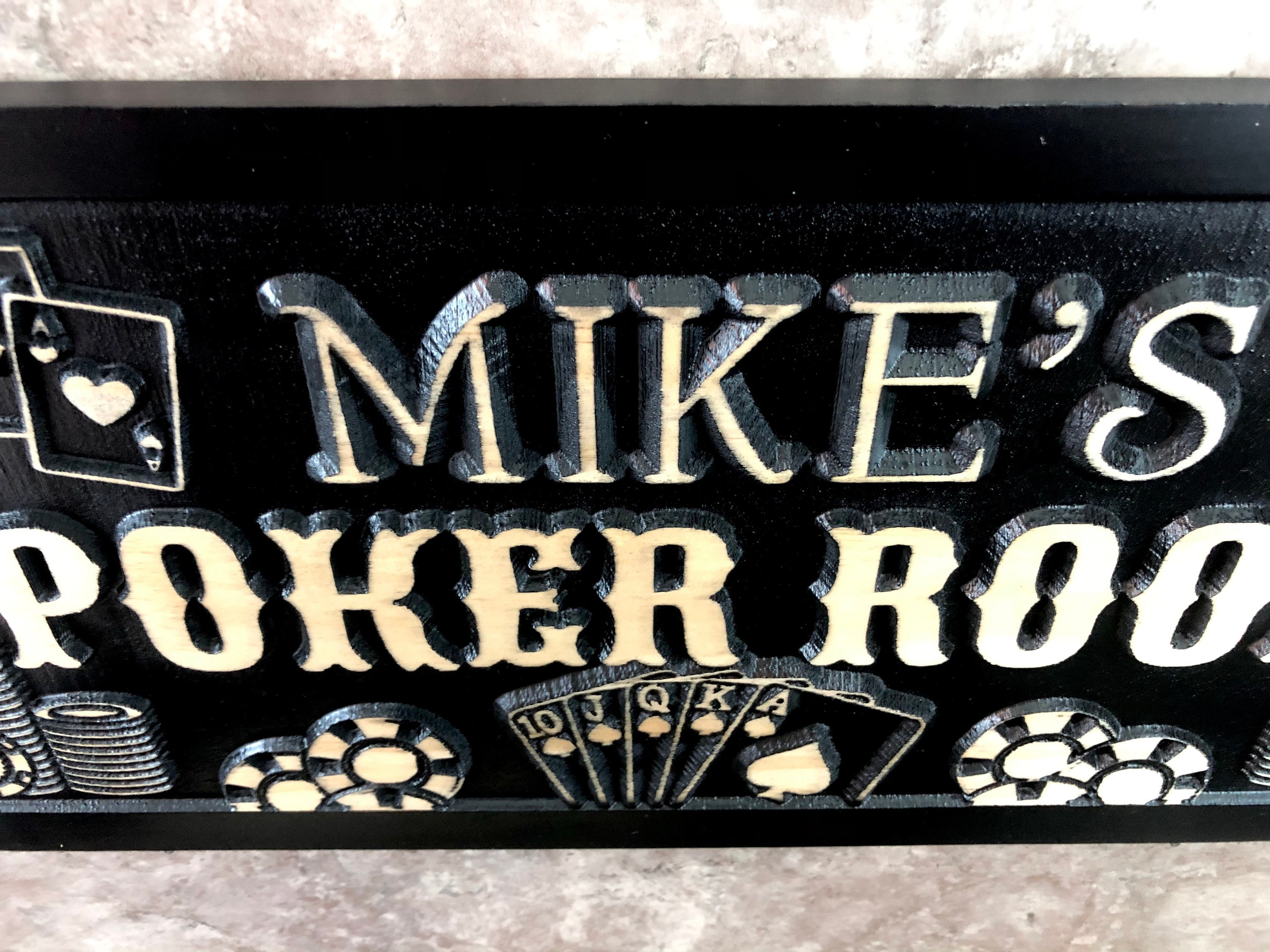 Personalized Poker Room Sign Custom Poker Game Room Name Sign | Etsy