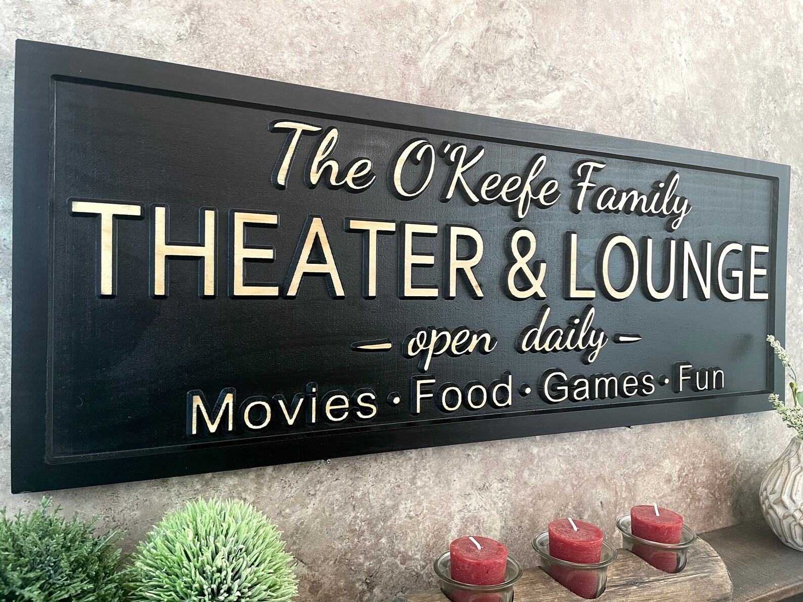 Theater Lounge Sign Custom Movie Theater Sign Personalized - Etsy