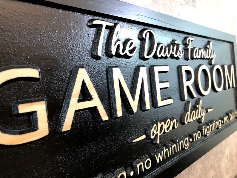 Personalized Game Room Sign Custom Family Game Room Sign Last - Etsy