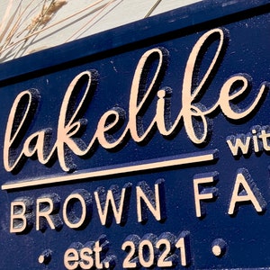 Custom Lake Life Sign Lake House Sign Decor Personalized Lakelife Wood ...