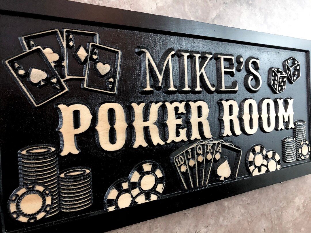 Personalized Poker Room Sign Custom Poker Game Room Name Sign for Man ...