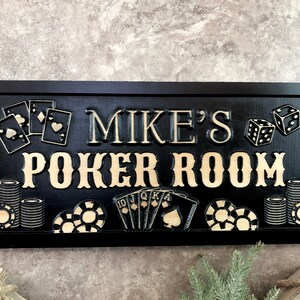 Personalized Poker Room Sign Custom Poker Game Room Name Sign for Man ...