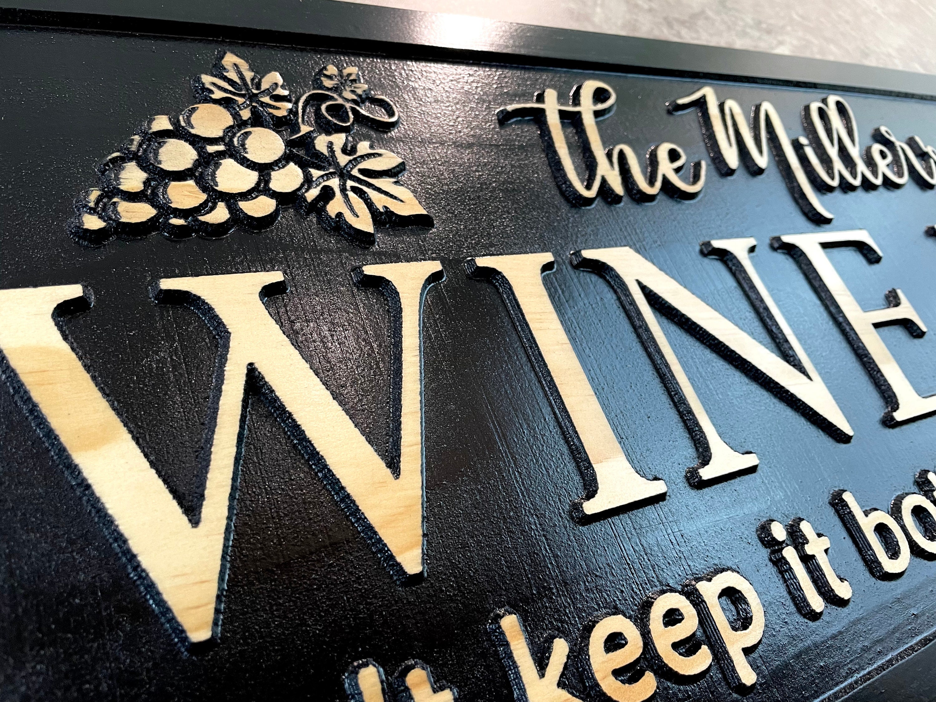 Wine Bar Sign Custom Wine Sign for Home Bar Decor Personalized | Etsy