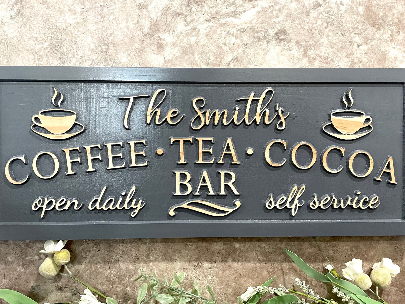 Custom Coffee Tea Cocoa Sign Coffee Bar Sign New Home Kitchen - Etsy