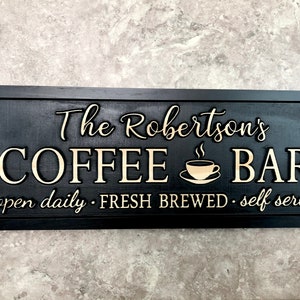 Personalized Coffee Bar Sign Custom Coffee Name Sign Home - Etsy