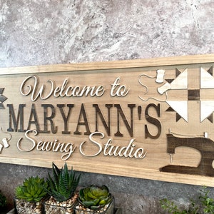 Custom Sewing Room Sign Personalized Sewing and Quilting Signs Wood ...