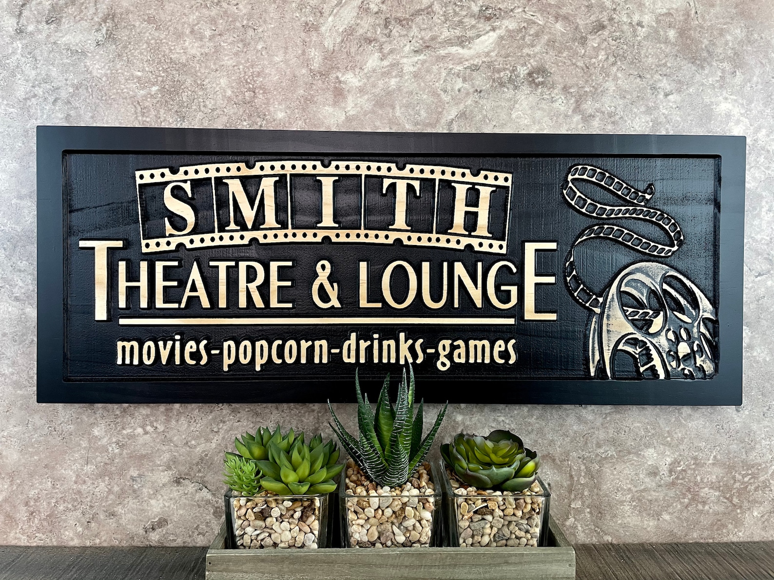 Custom Home Theater Sign Personalized Movie Theatre Room Decor ...