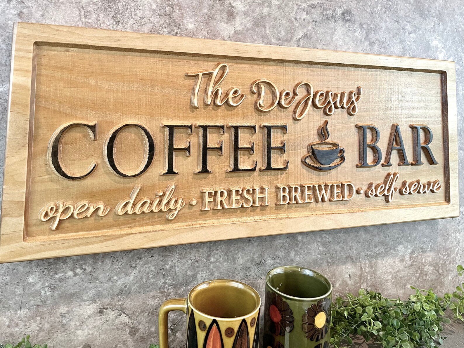 Custom Coffee Bar Sign Coffee Corner Personalized Coffee Sign - Etsy