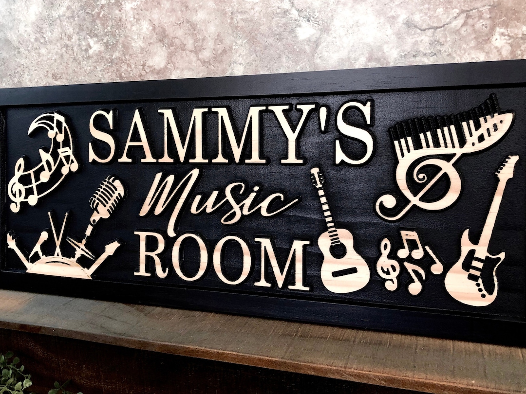 Custom Music Room Sign for Music Studio Fathers Day Gift for Dad Band ...