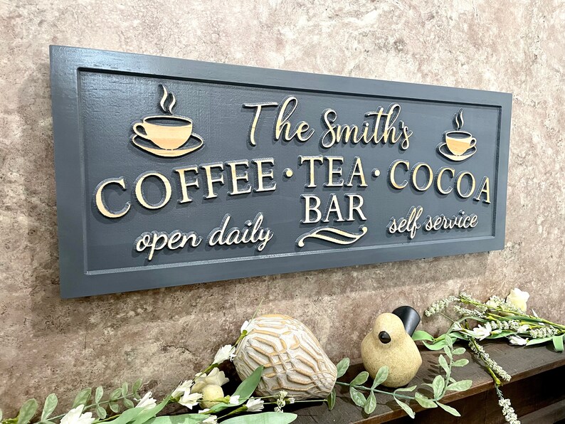 Custom Coffee Tea Cocoa Sign Coffee Bar Sign New Home Kitchen - Etsy