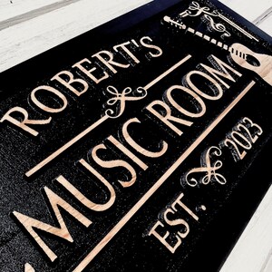 Personalized Music Room Sign Custom Studio Sign Acoustic Guitar Sign ...