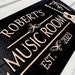 Personalized Music Room Sign Custom Studio Sign Acoustic Guitar Sign ...