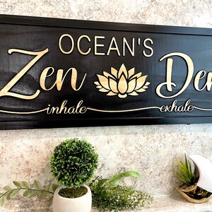 Zen Den Sign Yoga Room Sign Personalized Zen Den Sign for - Etsy