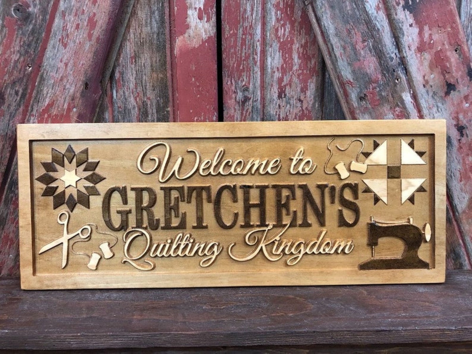 Personalized Sewing and Quilting Room Signs Wood Name Sign - Etsy