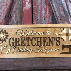 Personalized Sewing and Quilting Room Signs Wood Name Sign - Etsy