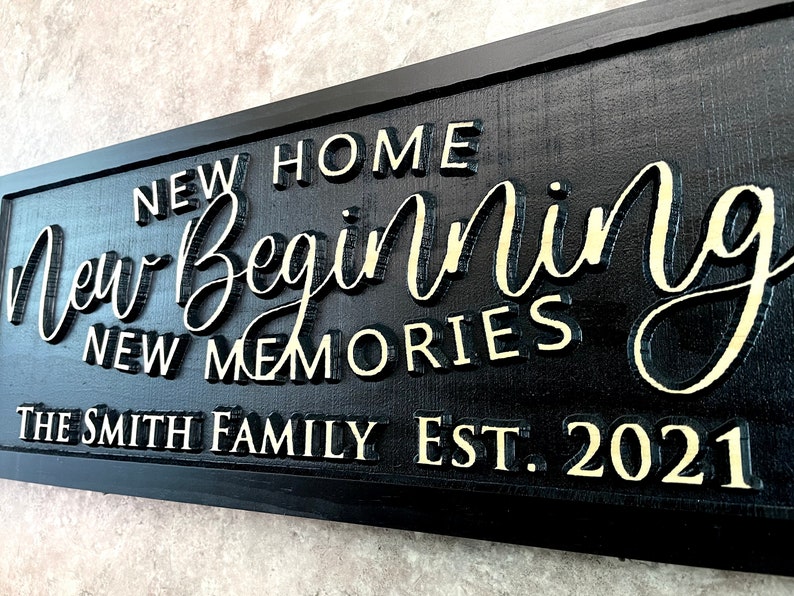 New Home New Beginning New Memories Sign Personalized Family - Etsy