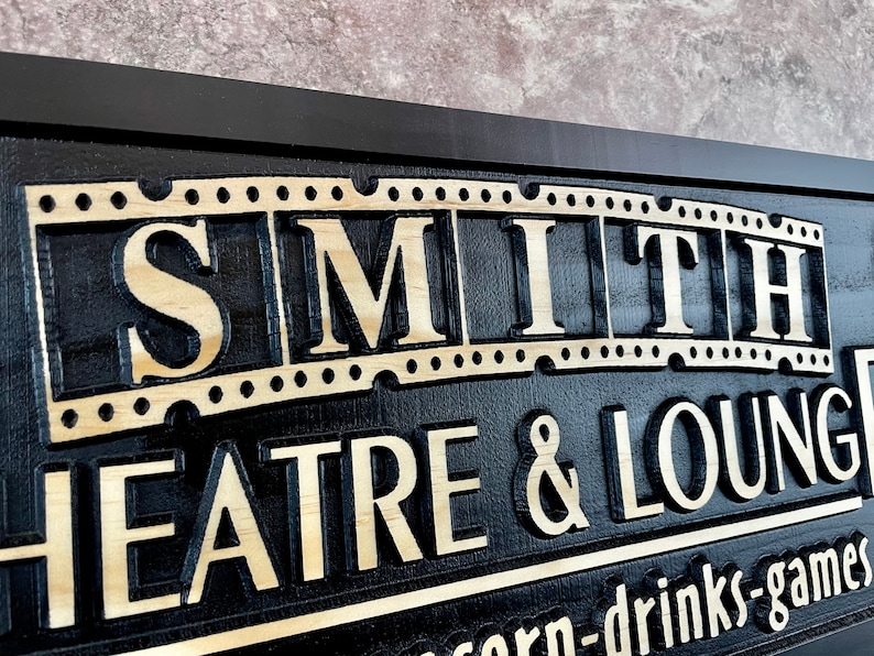 Custom Home Theater Sign Personalized Movie Theatre Room Decor - Etsy