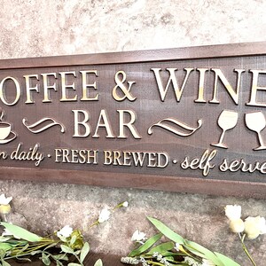Custom Coffee Wine Bar Sign Coffee Bar Decor Wine Sign Wood - Etsy