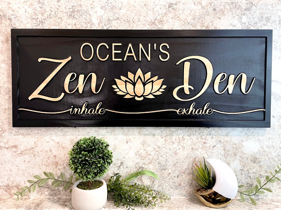 Zen Den Sign Yoga Room Sign Personalized Zen Den Sign for - Etsy