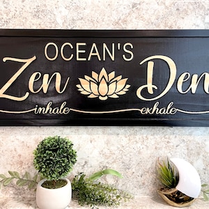 Zen Den Sign Yoga Room Sign Personalized Zen Den Sign for Meditation ...