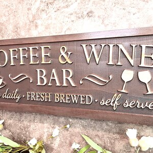 Custom Coffee Wine Bar Sign Coffee Bar Decor Wine Sign Wood - Etsy
