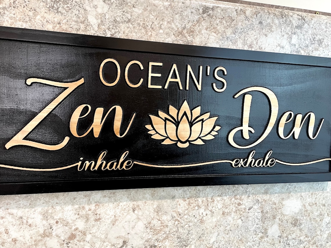 Zen Den Sign Yoga Room Sign Personalized Zen Den Sign for - Etsy