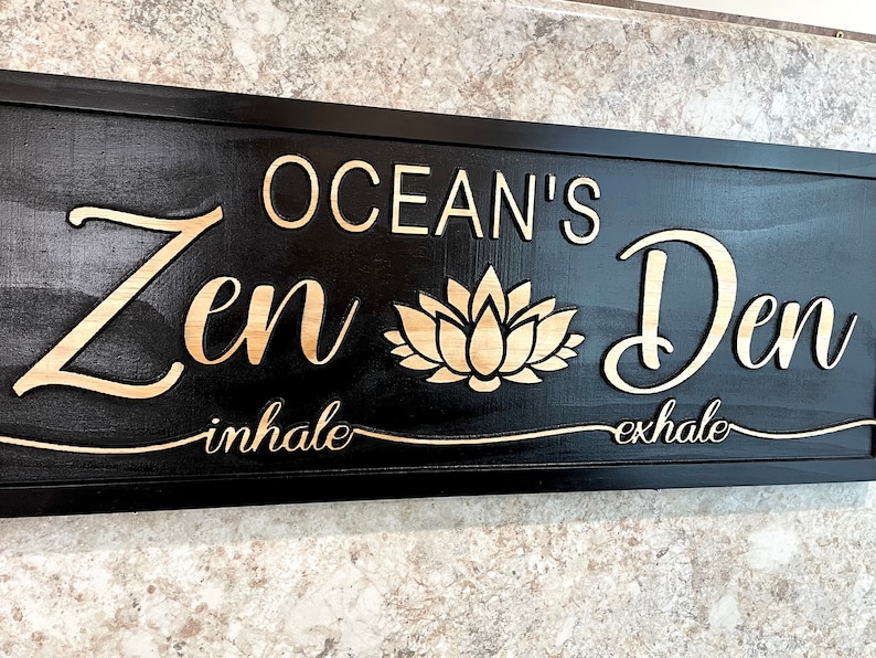 Zen Den Sign Yoga Room Sign Personalized Zen Den Sign for - Etsy