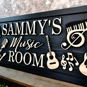 Custom Music Room Sign for Music Studio Fathers Day Gift for Dad Band ...