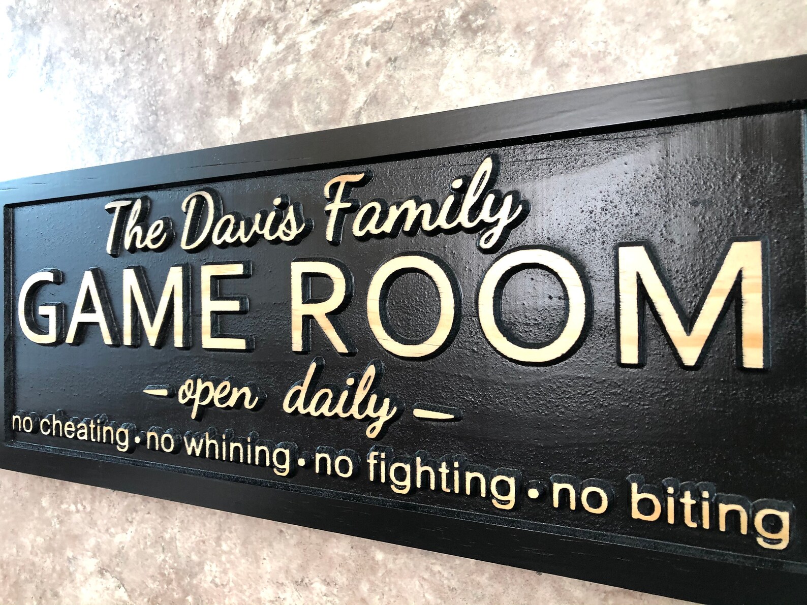 Personalized Game Room Sign Custom Family Game Room Sign Last | Etsy