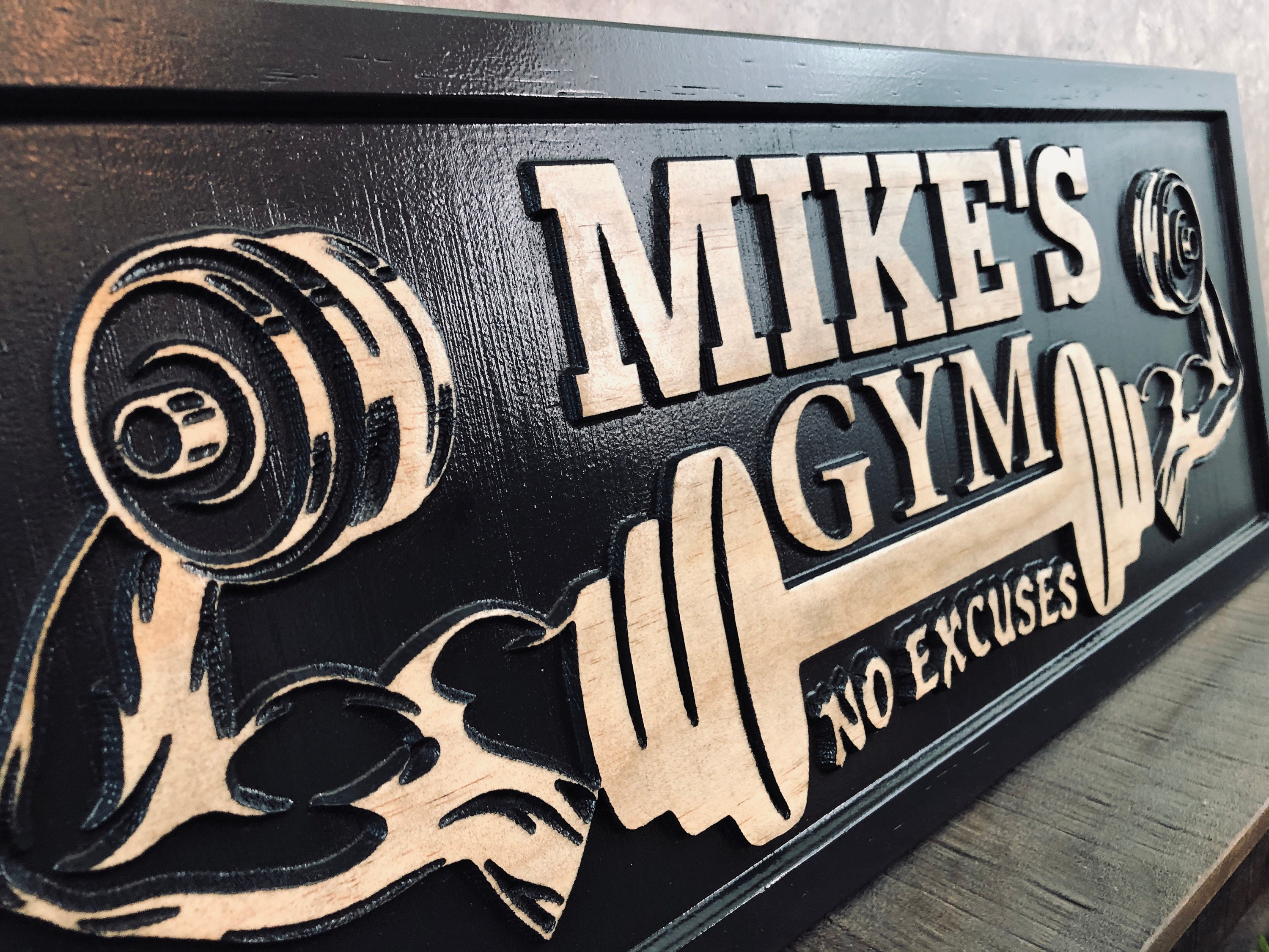 Personalized Gym Name Sign Custom Home Gym Workout Room Sign | Etsy