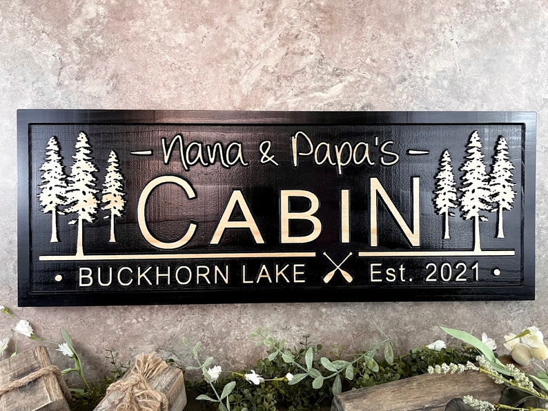 Custom Sign for Cabin Lake House Sign Personalized Cabin Sign | Etsy
