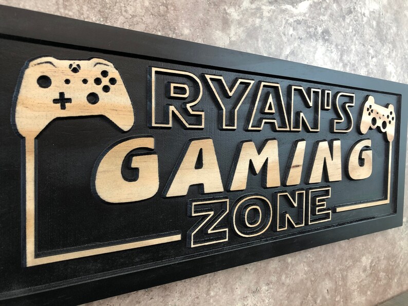 Personalized Game Room Sign Gaming Zone Name Sign Custom Game - Etsy Canada